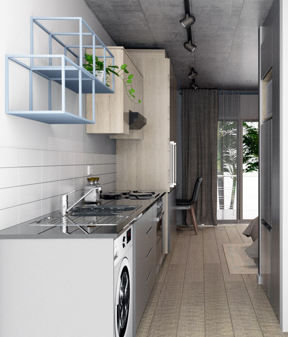 Small Apartment Interior Model - TurboSquid 1400885