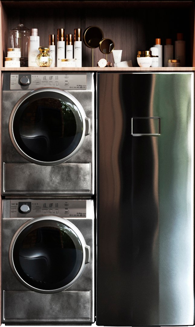 3D Model Laundry Room With Household Appliances - TurboSquid 1870014