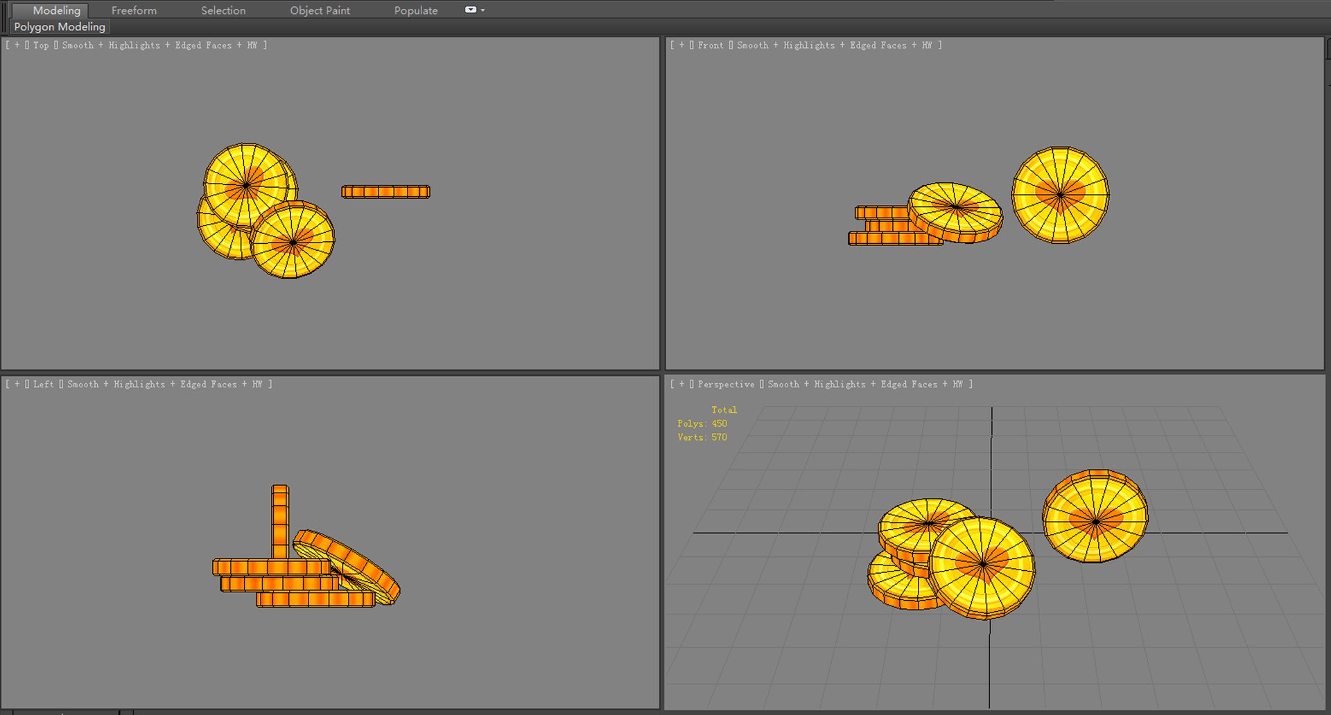 3D Cartoon Love Gold Coin Model - TurboSquid 1717194