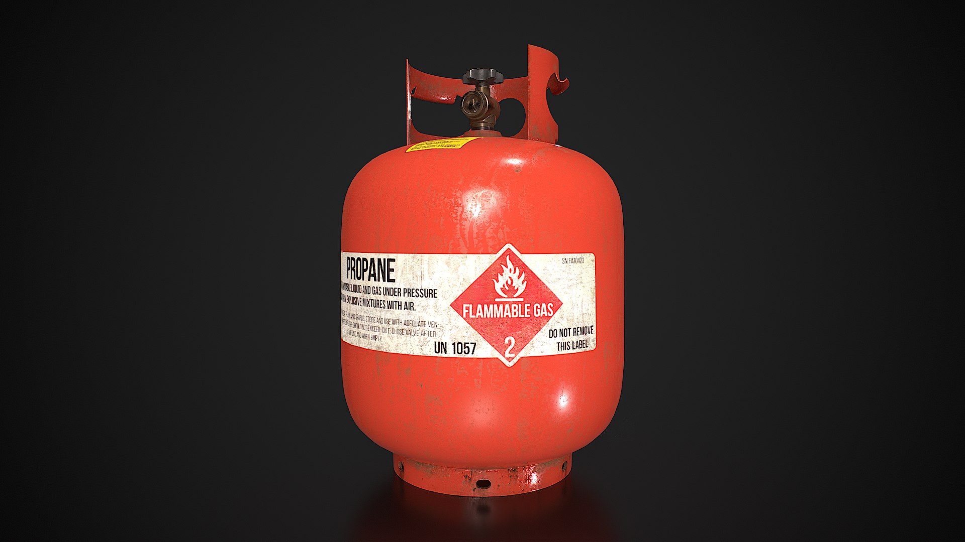 Propane Tank Usage Dirty Red Low-poly Model - TurboSquid 2232404