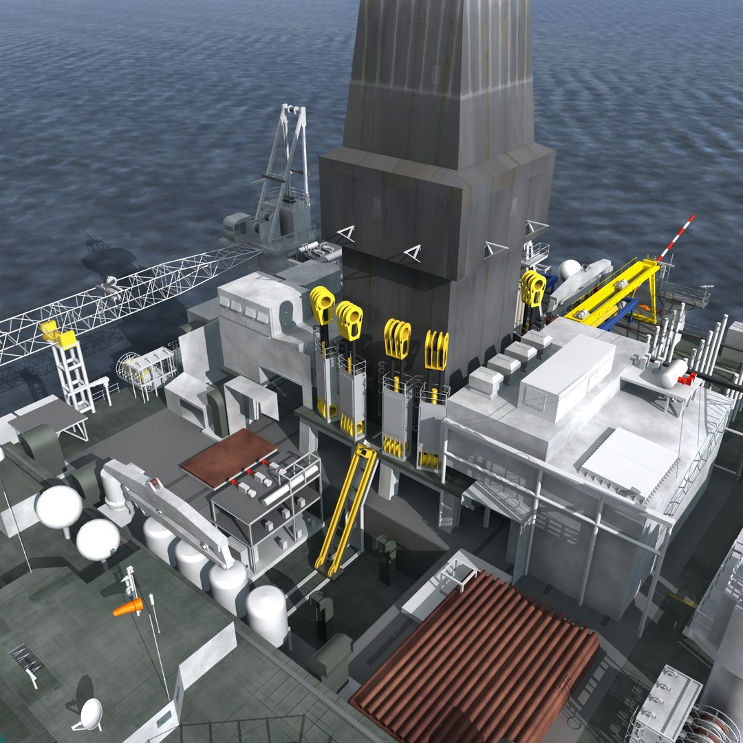3d Semisubmersible Drilling Rig Model