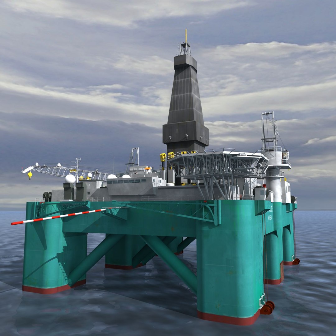 3d Semisubmersible Drilling Rig Model