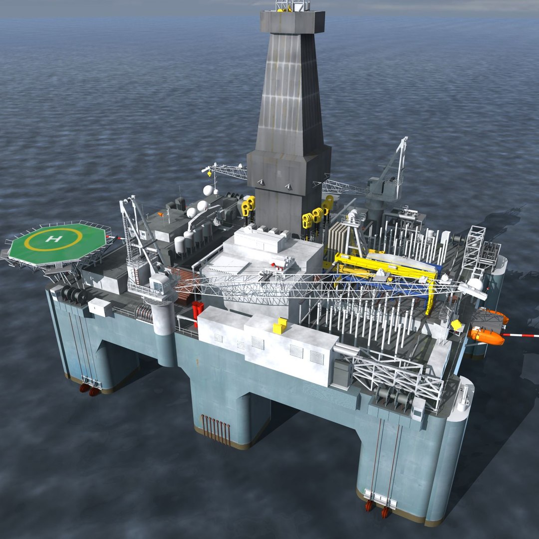 3d Semisubmersible Drilling Rig Model