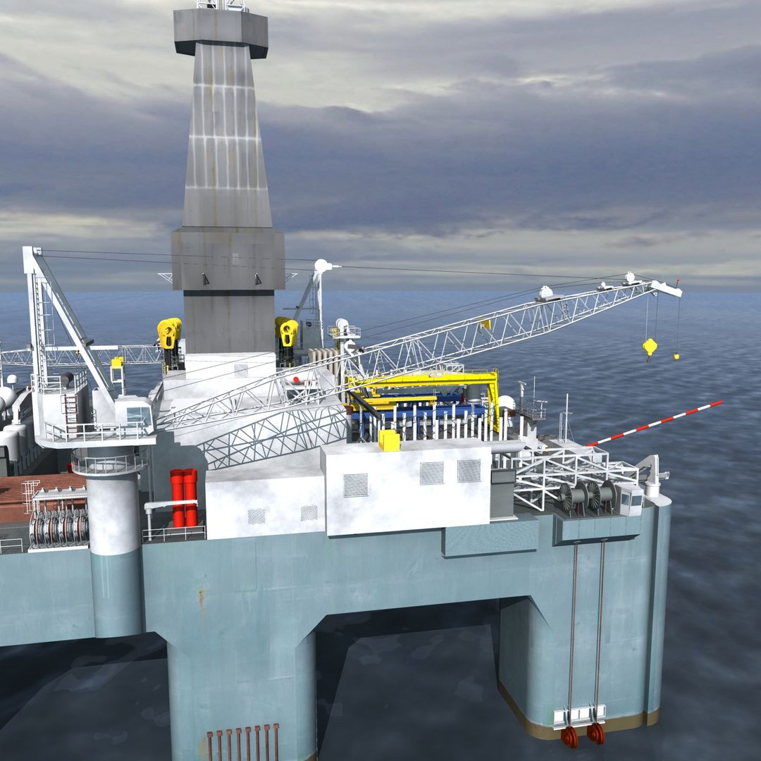 3d Semisubmersible Drilling Rig Model