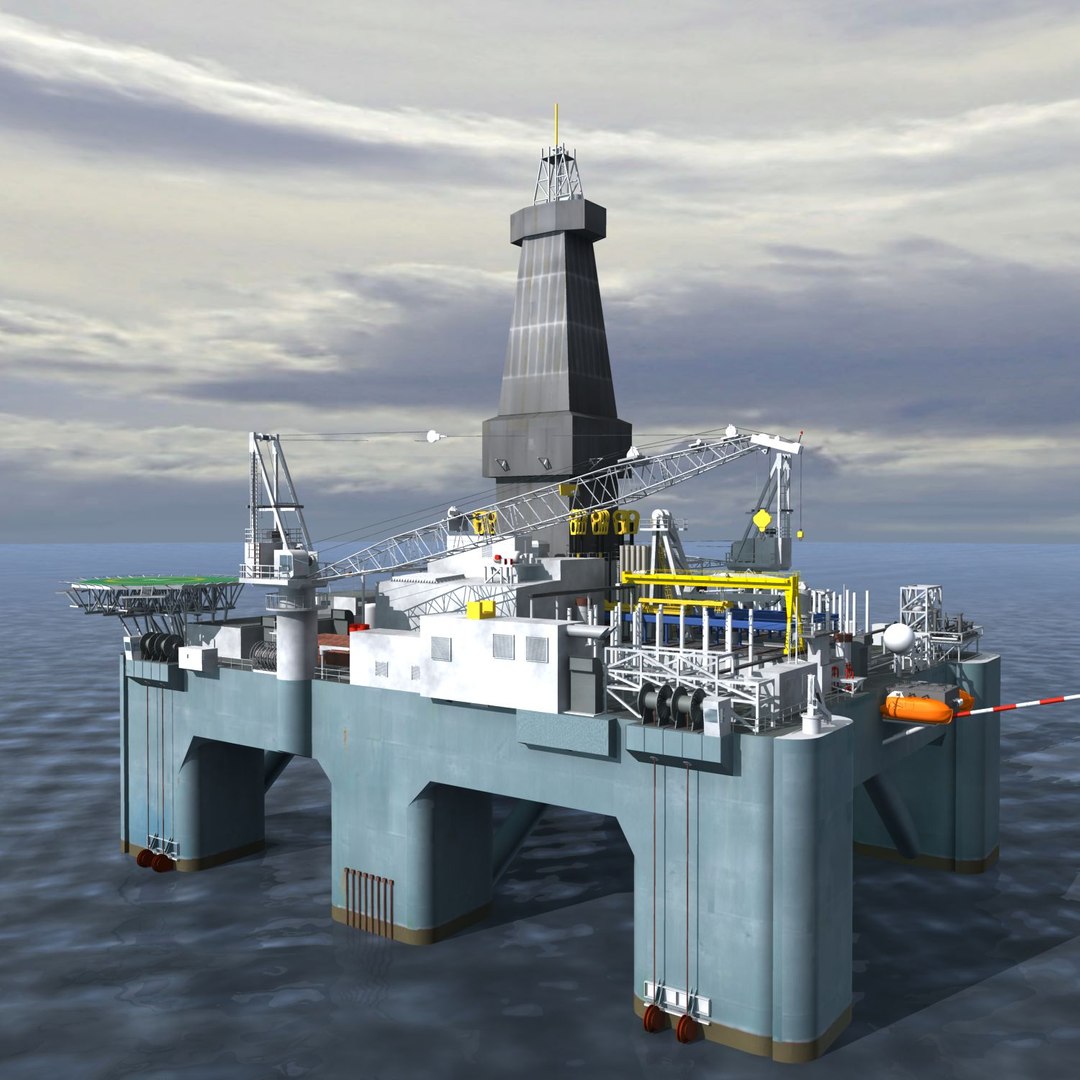 3d Semisubmersible Drilling Rig Model