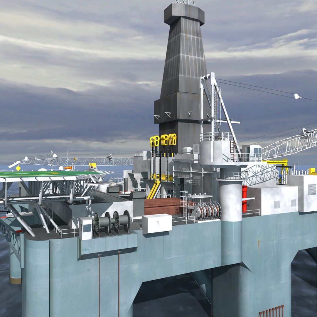 3d Semisubmersible Drilling Rig Model