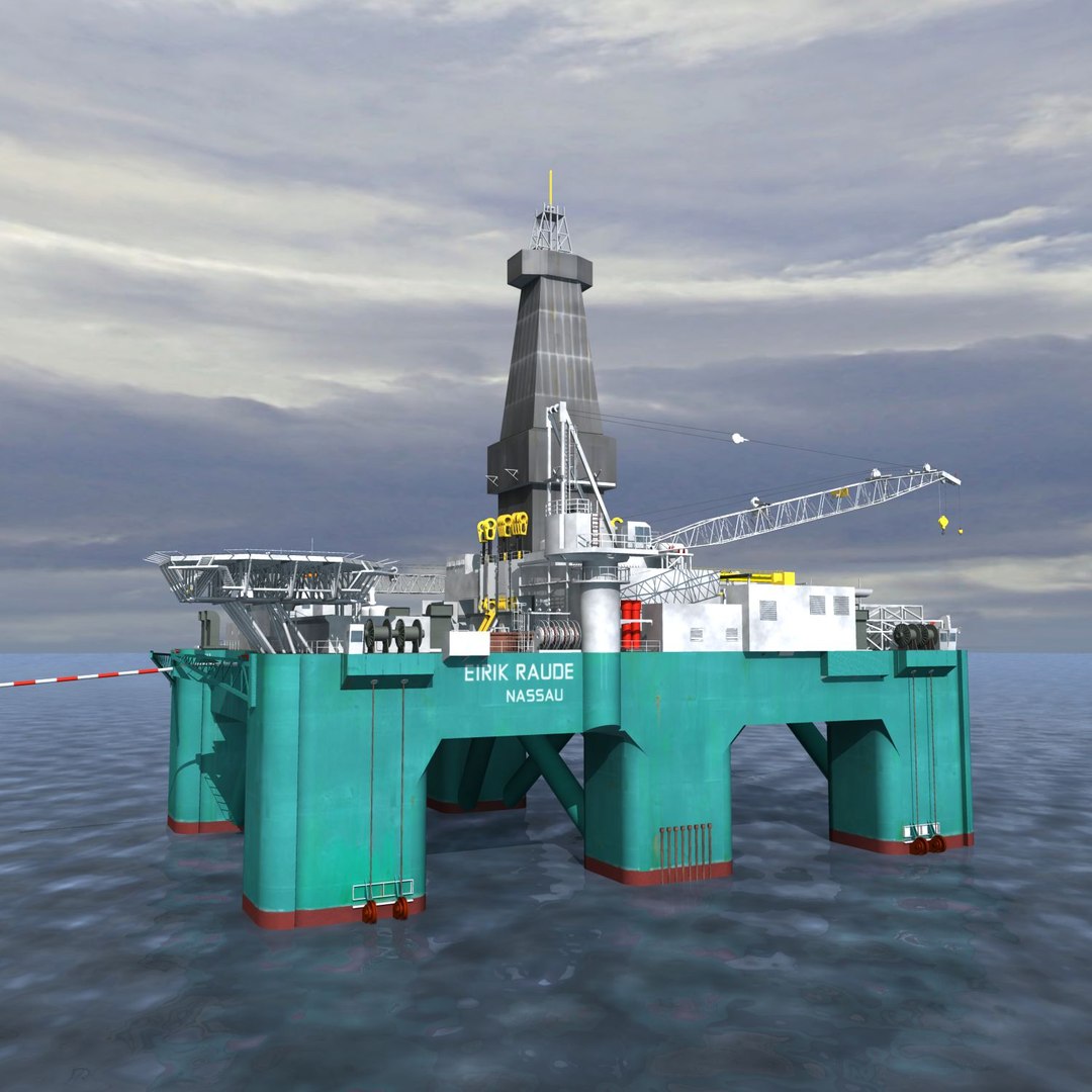 3d Semisubmersible Drilling Rig Model