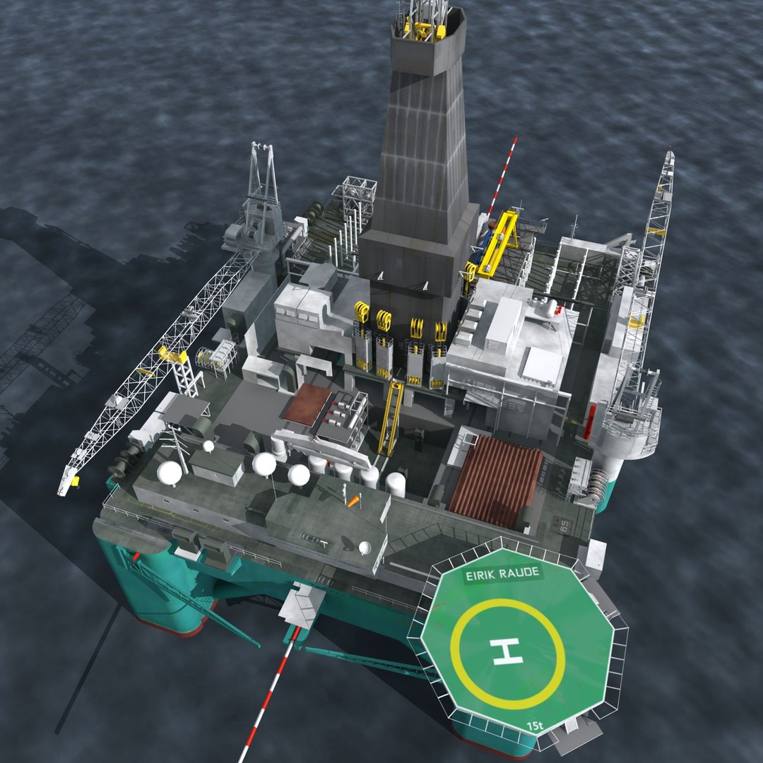 3d Semisubmersible Drilling Rig Model