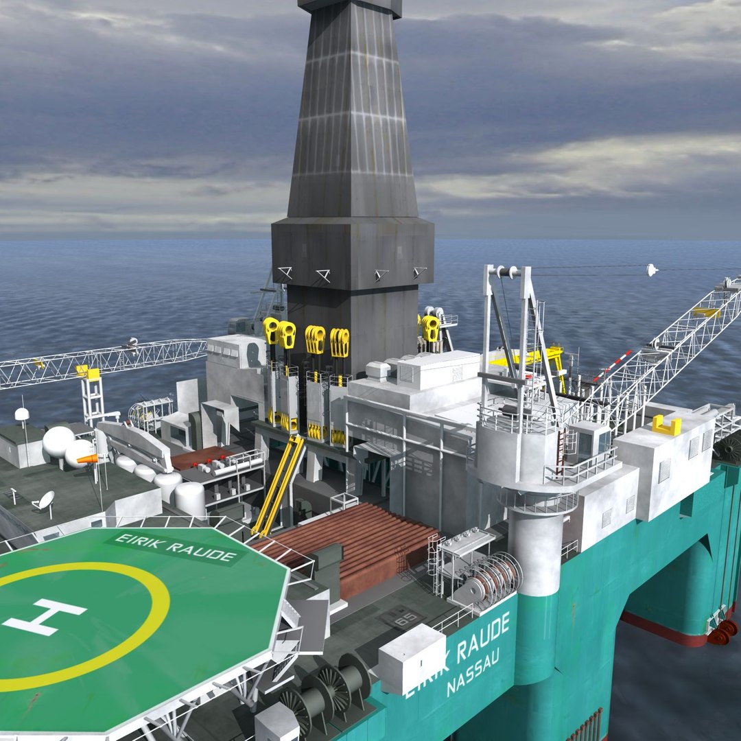 3d Semisubmersible Drilling Rig Model