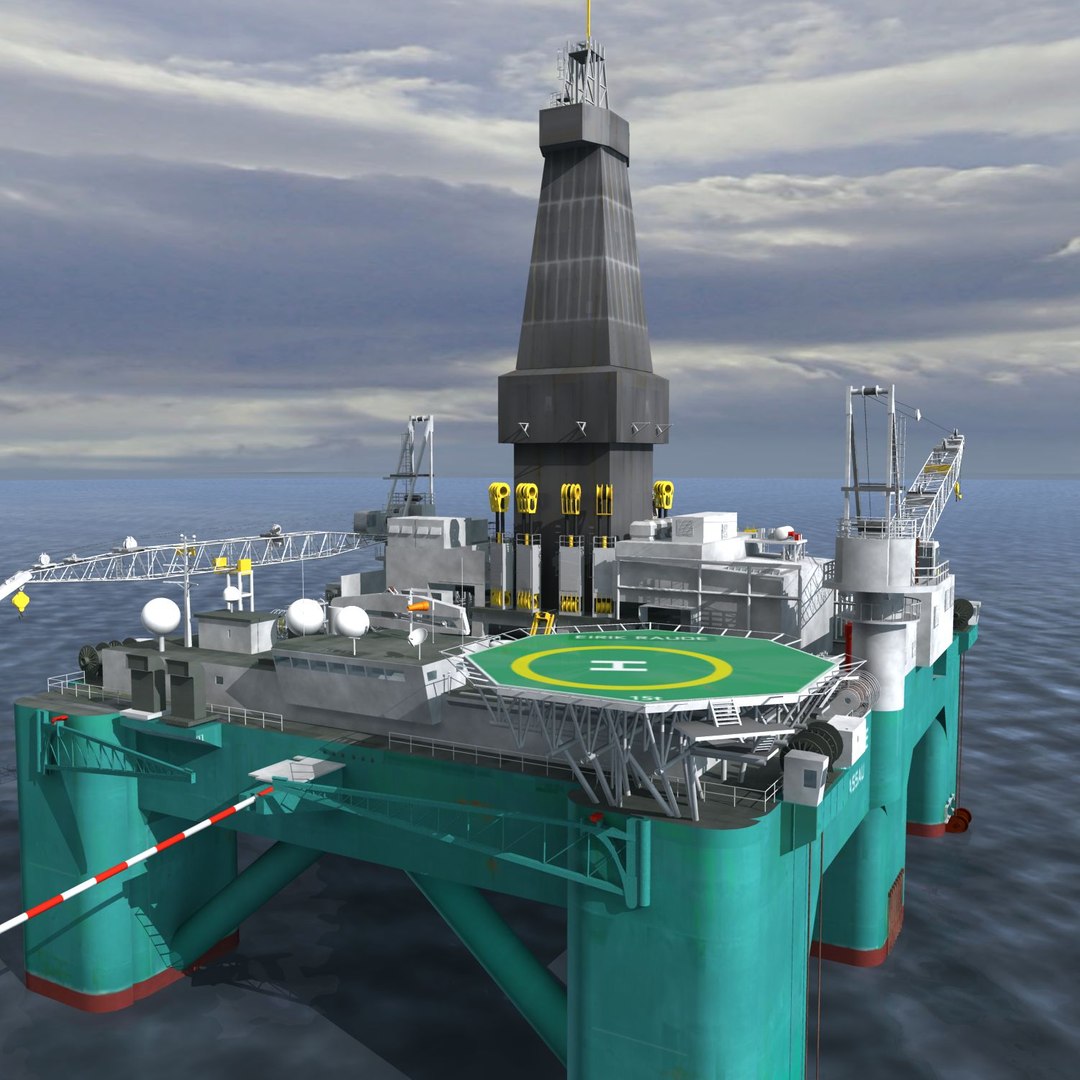 3d Semisubmersible Drilling Rig Model