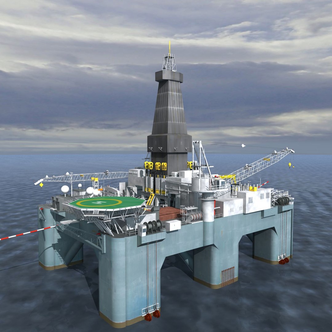 3d Semisubmersible Drilling Rig Model