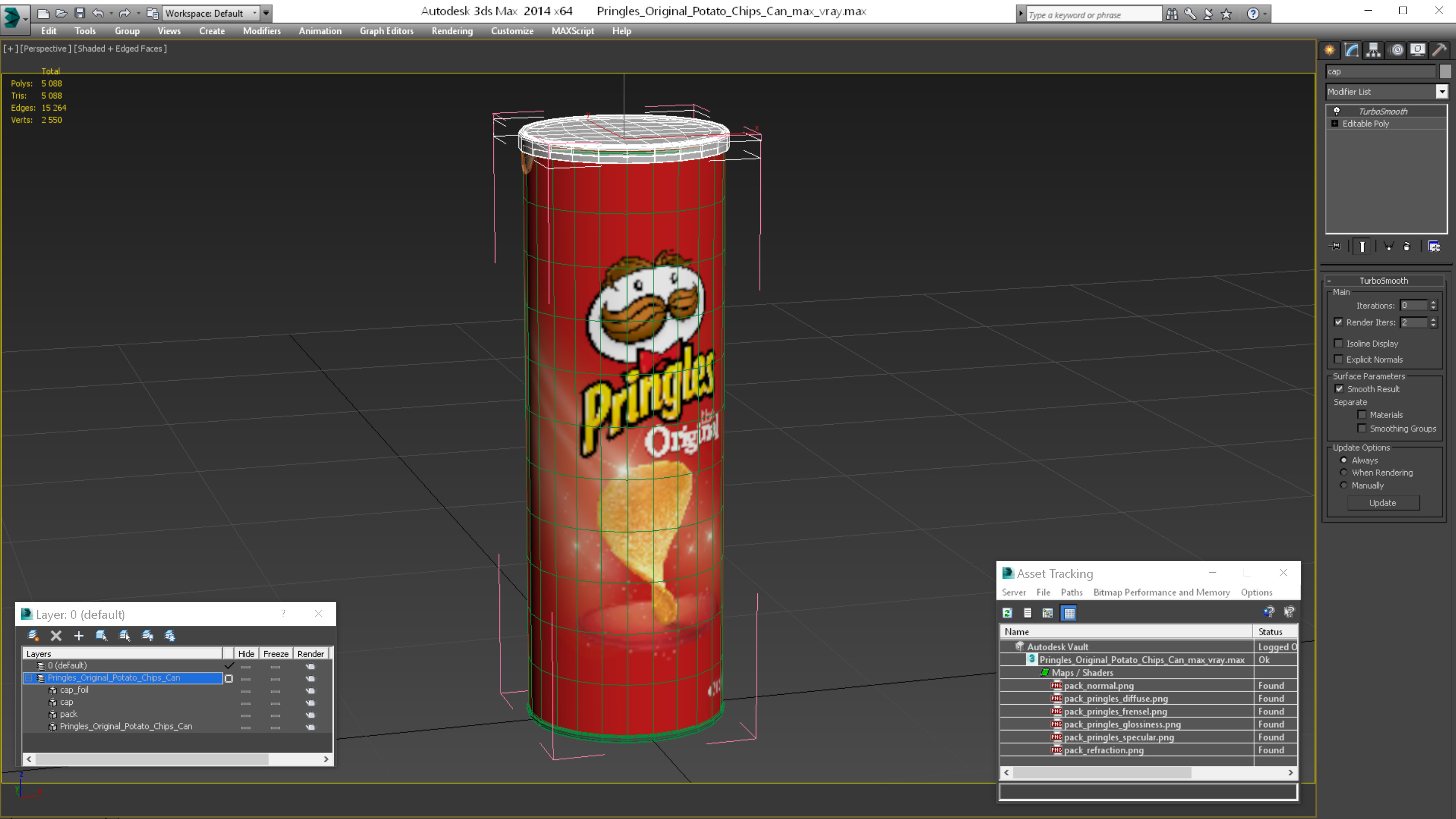 modelo 3d Pringles Original Potato Chips Lata - TurboSquid 1744180