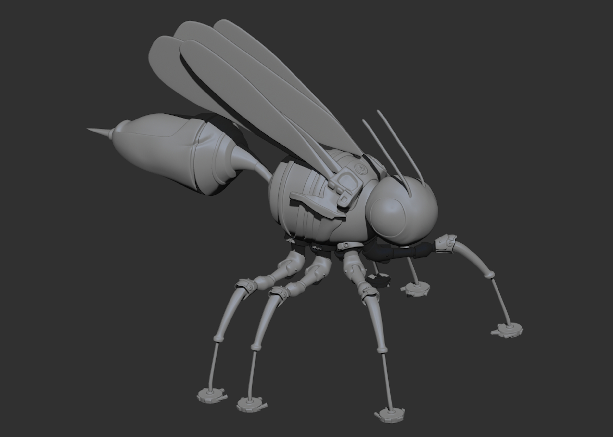 3D mech mechanical wasp model - TurboSquid 1663540