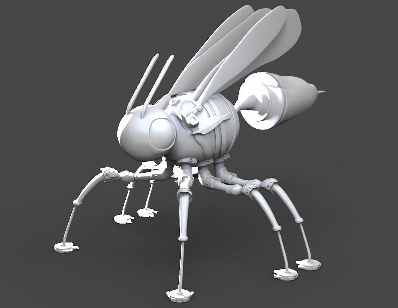 3D mech mechanical wasp model - TurboSquid 1663540