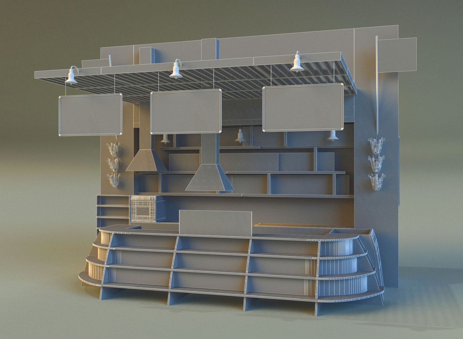 pavilion trade 3d model