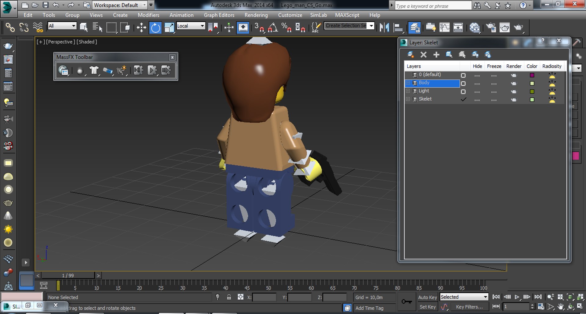 3d lego man terrorist model