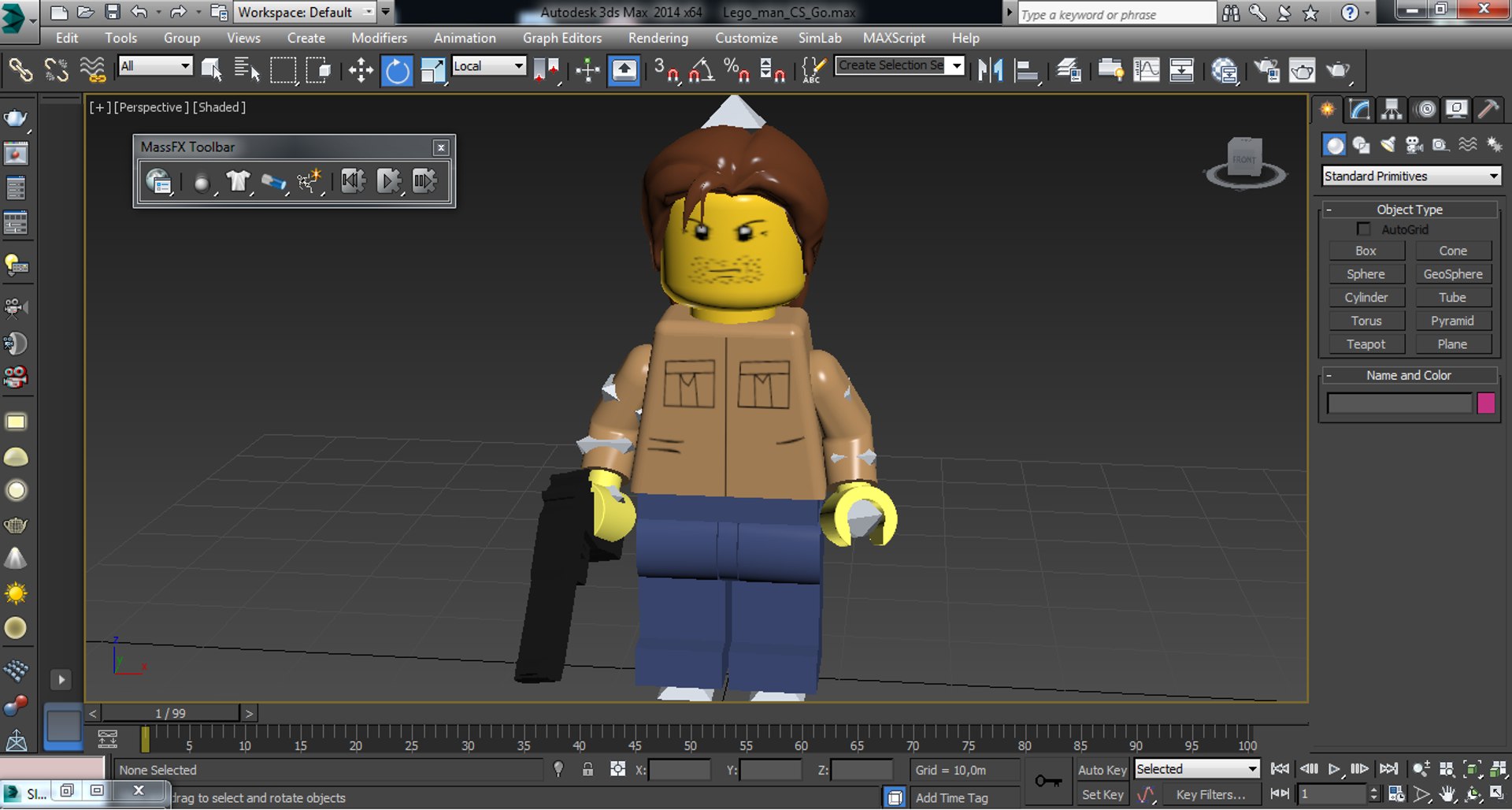 3d lego man terrorist model