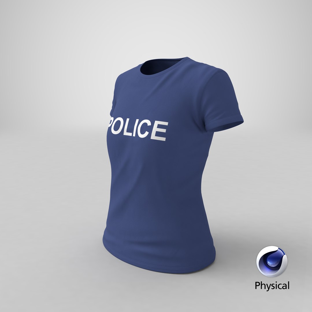 3D Female Crew Neck Worn Dark Blue Police 01 - TurboSquid 1731196