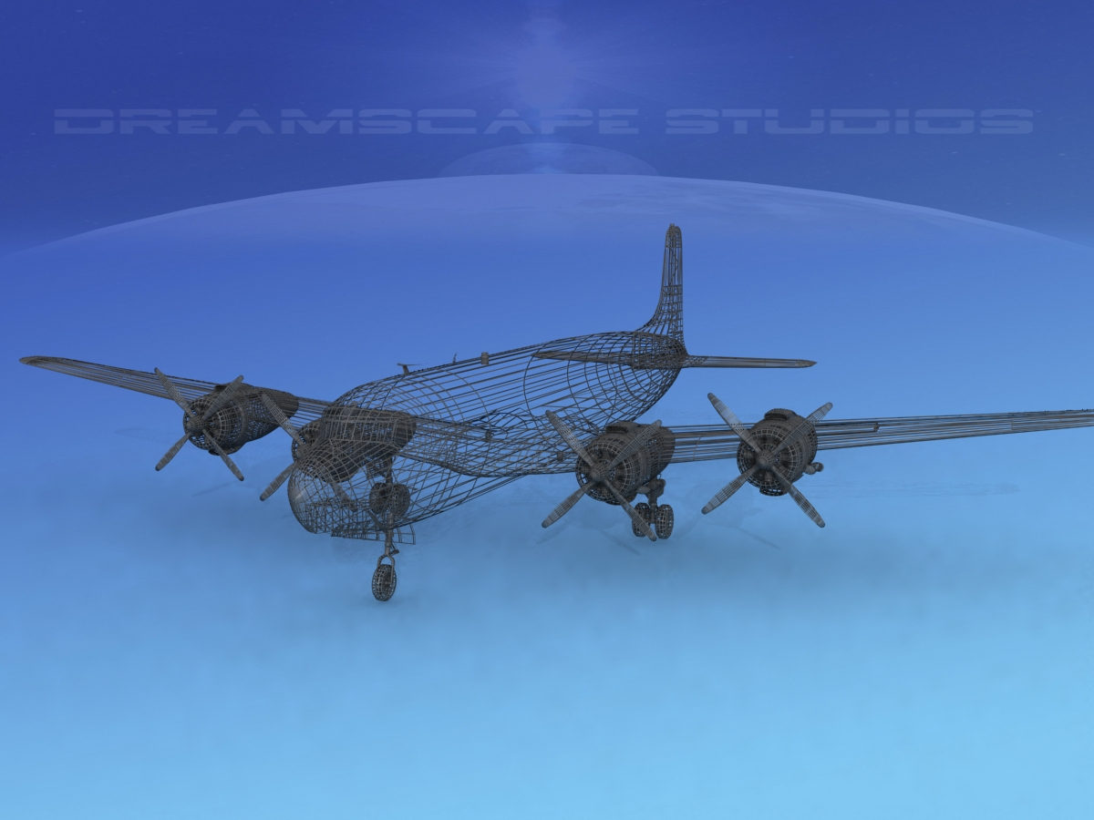 douglas dc-7c dc-7 3d model