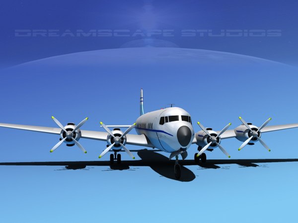 douglas dc-7c dc-7 3d model
