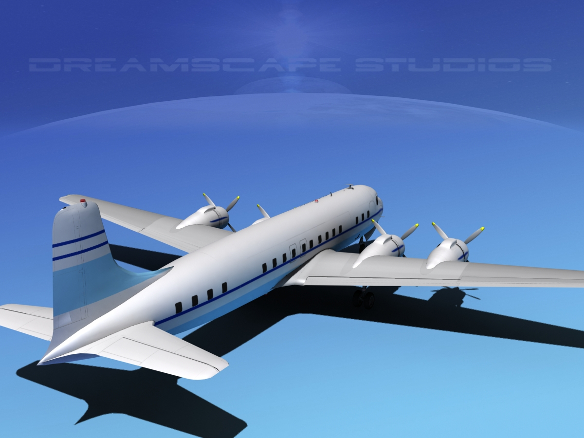 douglas dc-7c dc-7 3d model