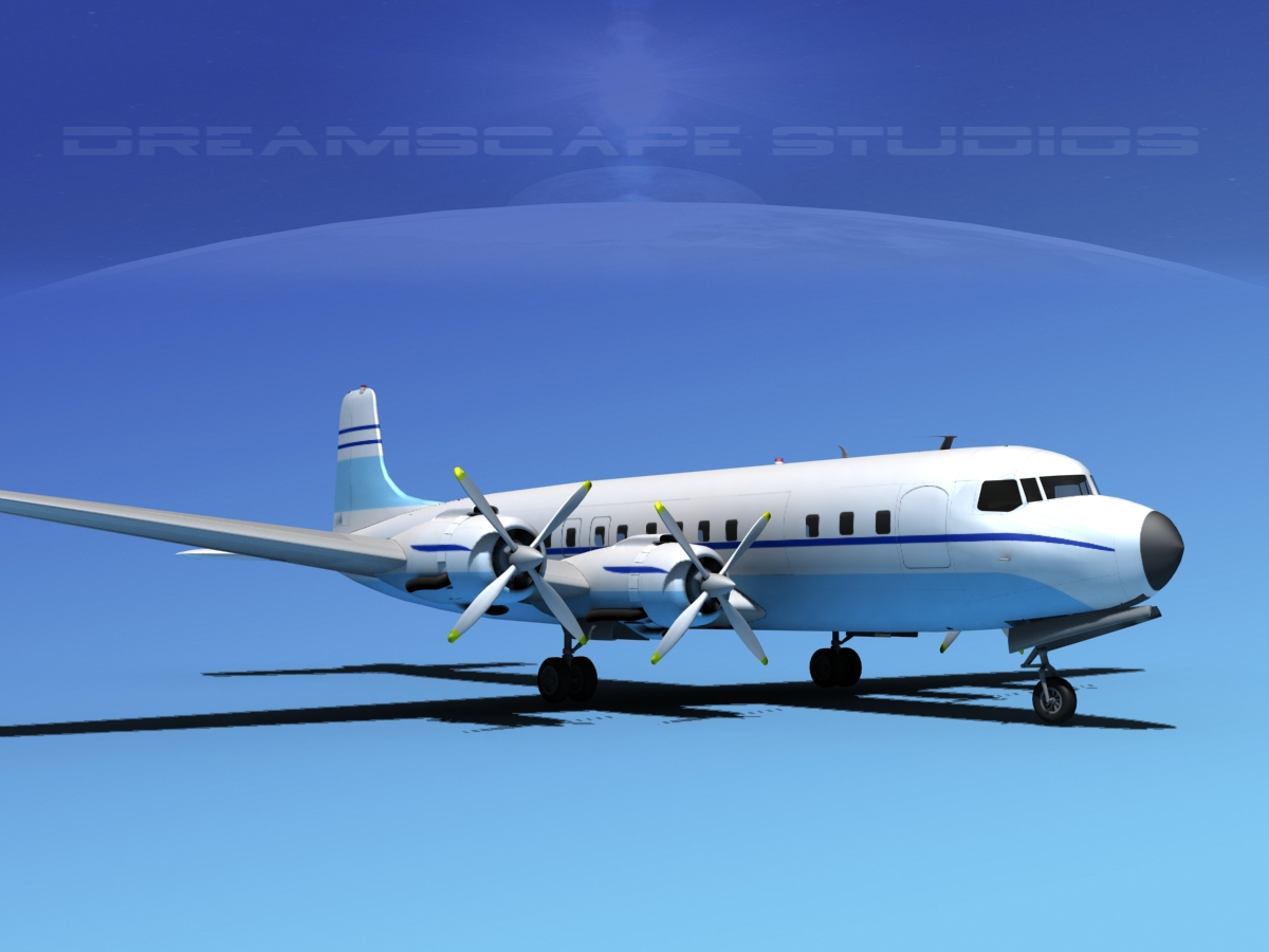 douglas dc-7c dc-7 3d model