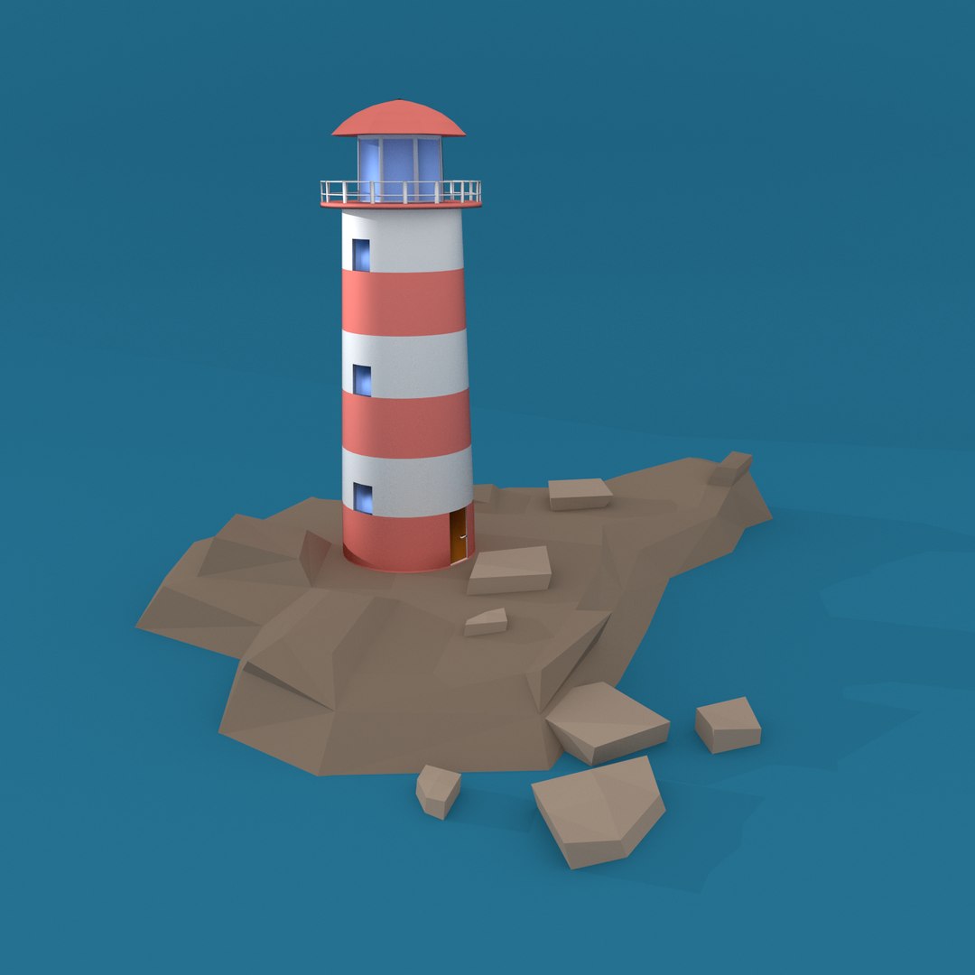 Cartoon Lighthouse 3d Model