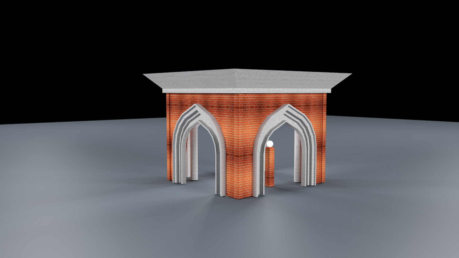 3D Red Brick Dome House - TurboSquid 1261824