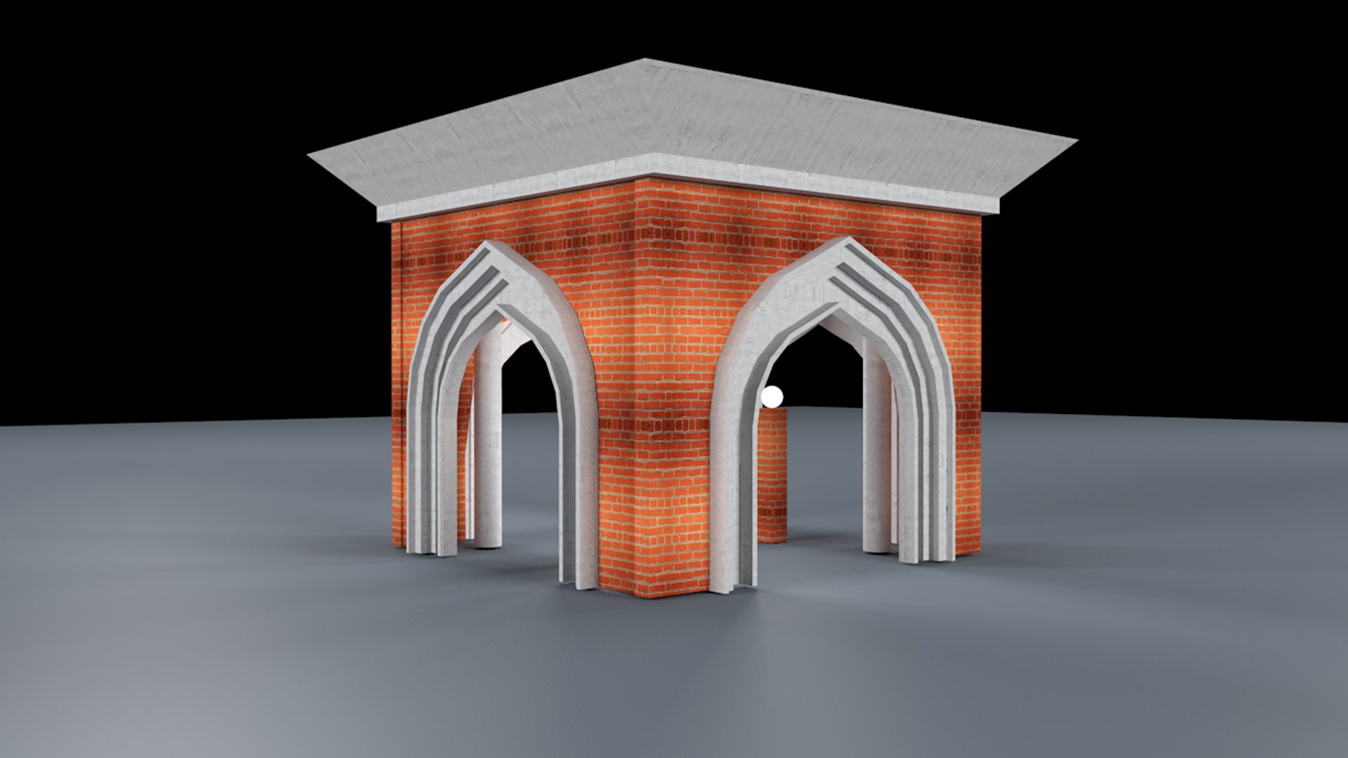 3D Red Brick Dome House - TurboSquid 1261824