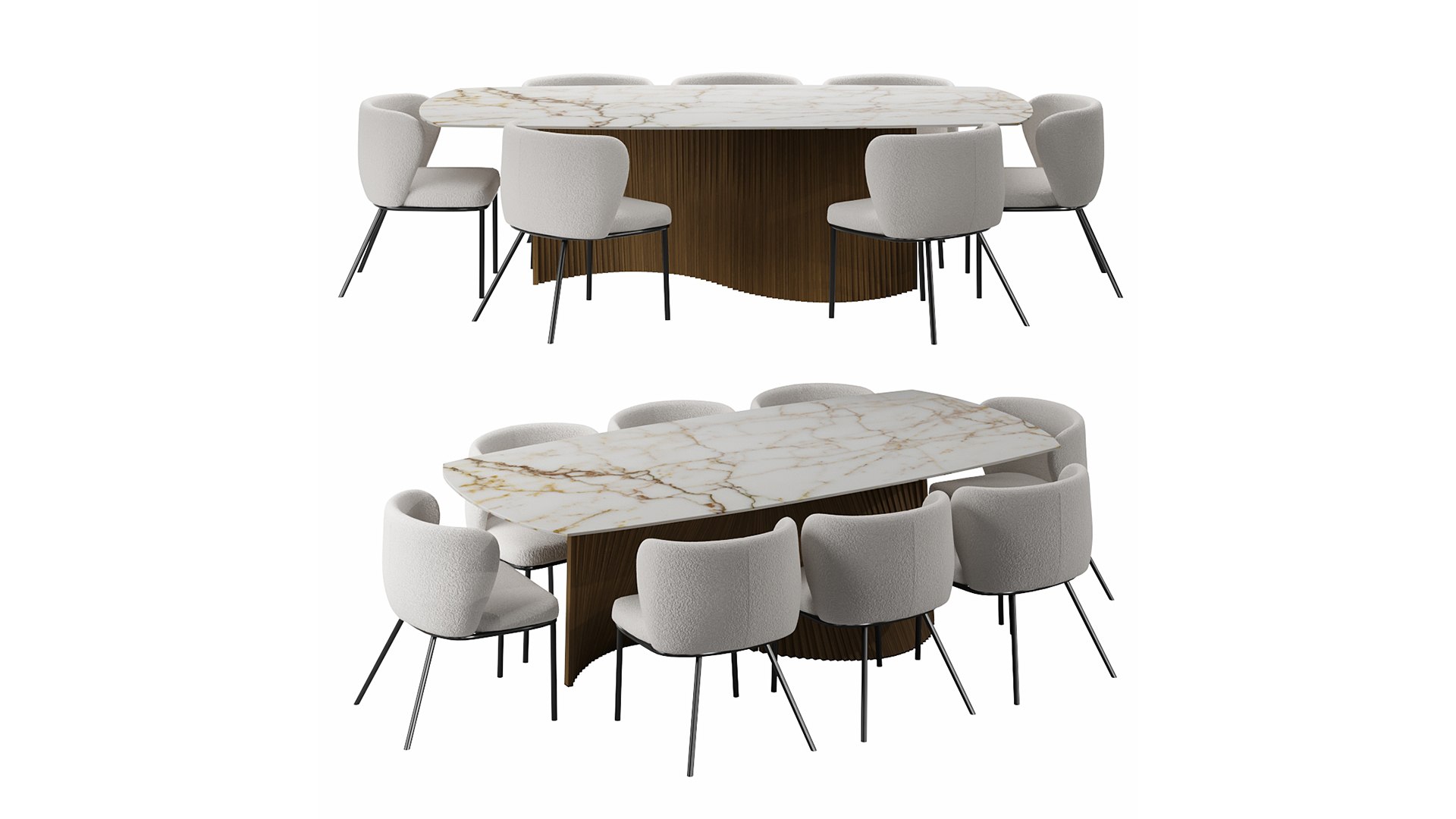Orbit Dining Table And Ciselia Chair 3D Model - TurboSquid 2380850