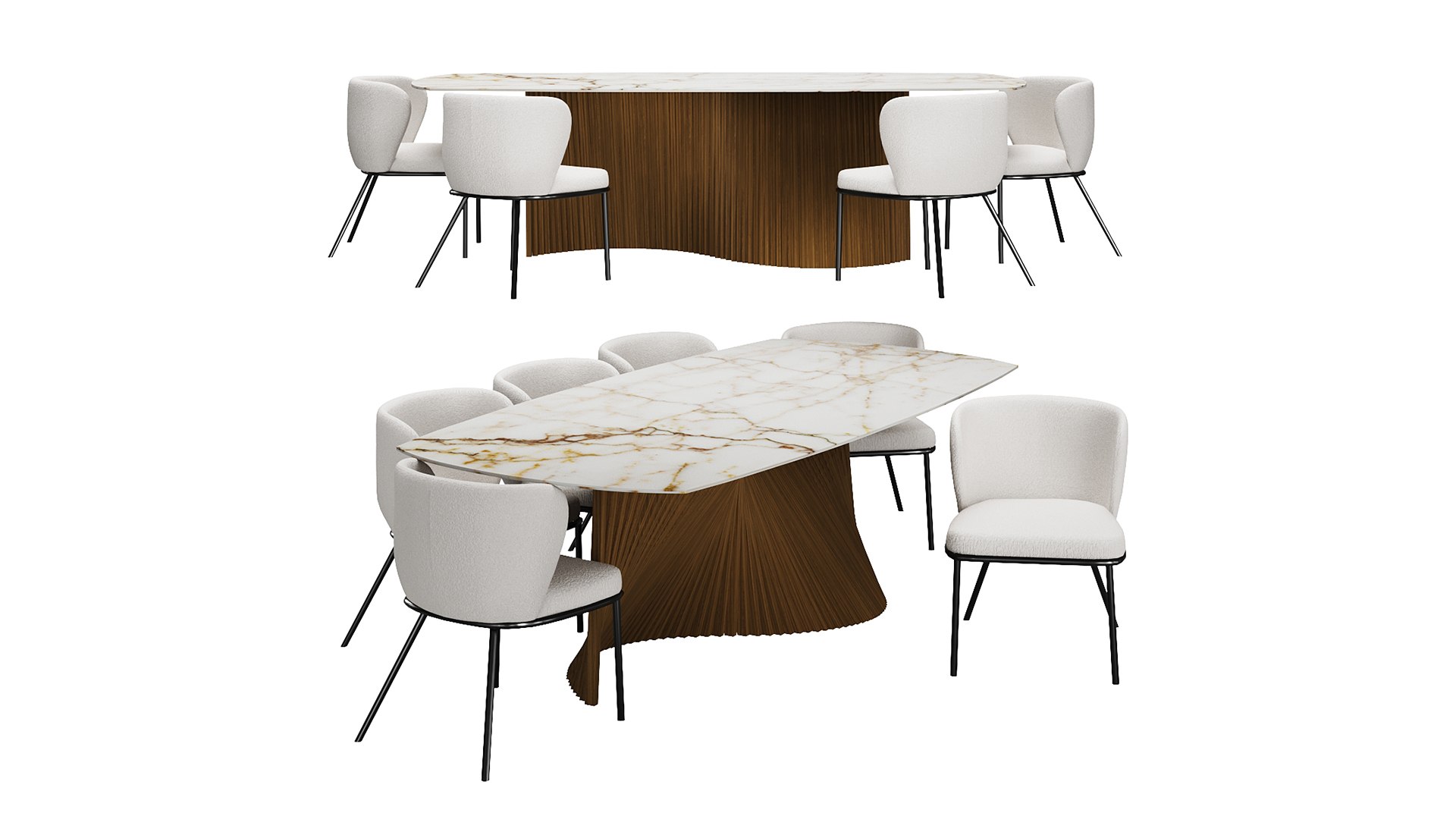 Orbit Dining Table And Ciselia Chair 3D Model - TurboSquid 2380850