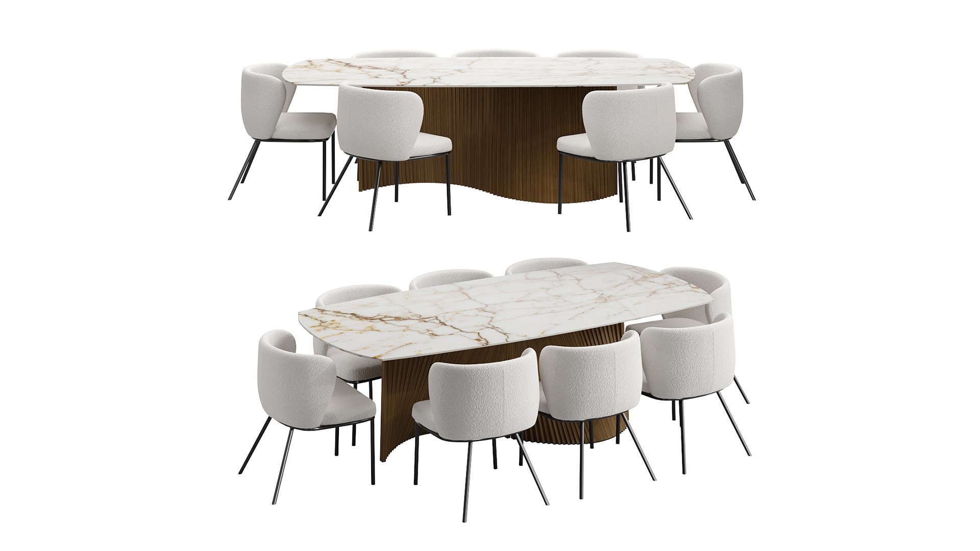 Orbit Dining Table And Ciselia Chair 3D Model - TurboSquid 2380850