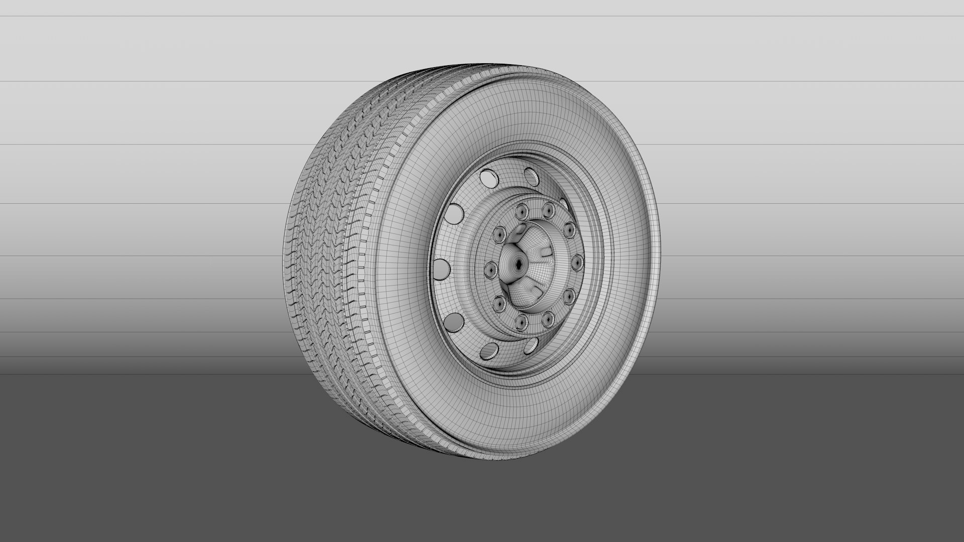 3D Truck Wheel Tire With Rim Model - TurboSquid 1718332
