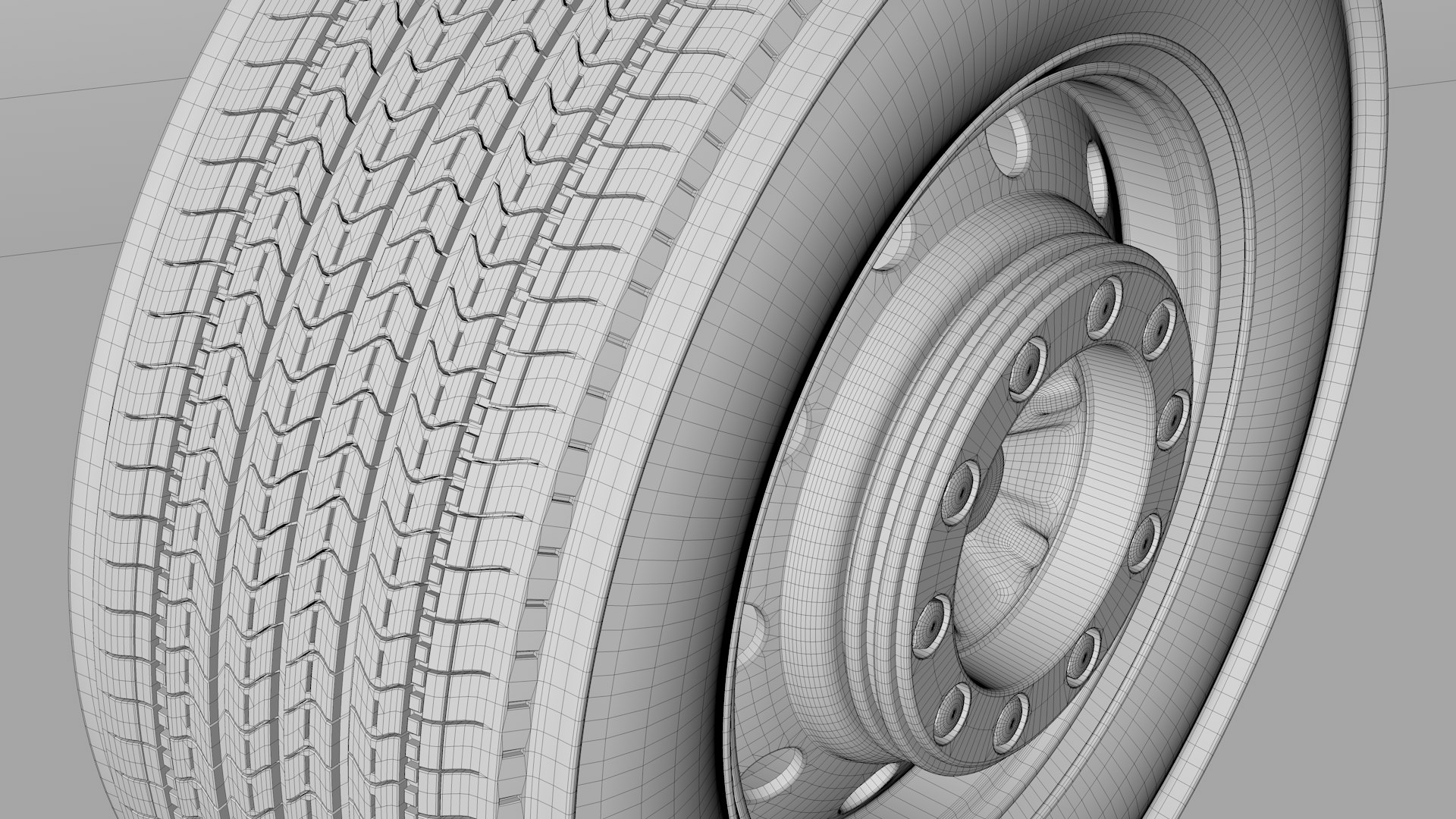 3D Truck Wheel Tire With Rim Model - TurboSquid 1718332