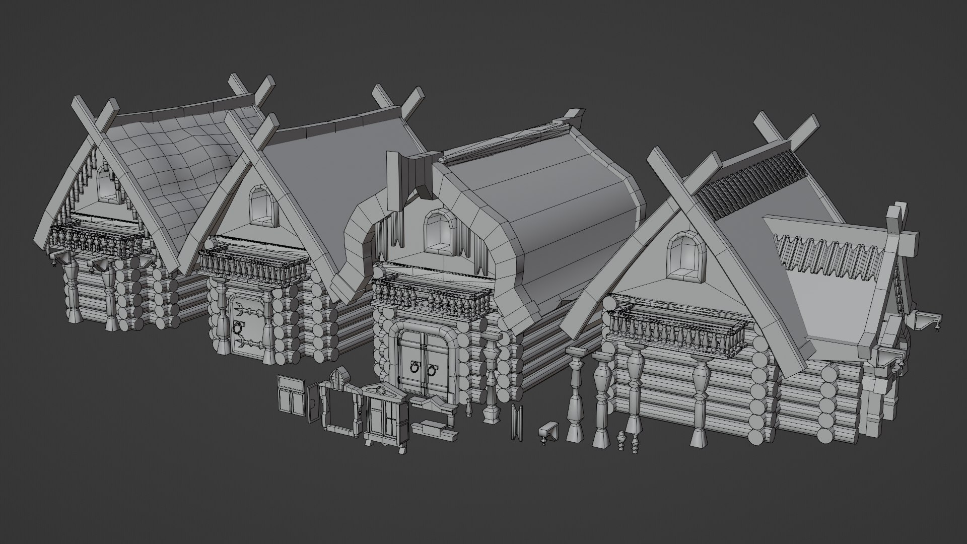 Stylized Village Houses Props Kit 20 Plus Items 3D Model - TurboSquid ...