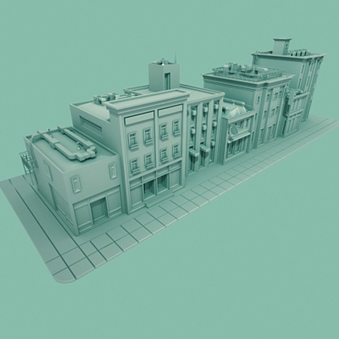 Old Town Main City Block 3d 3ds