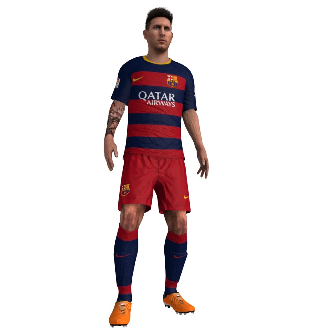 3d model lionel messi soccer animations