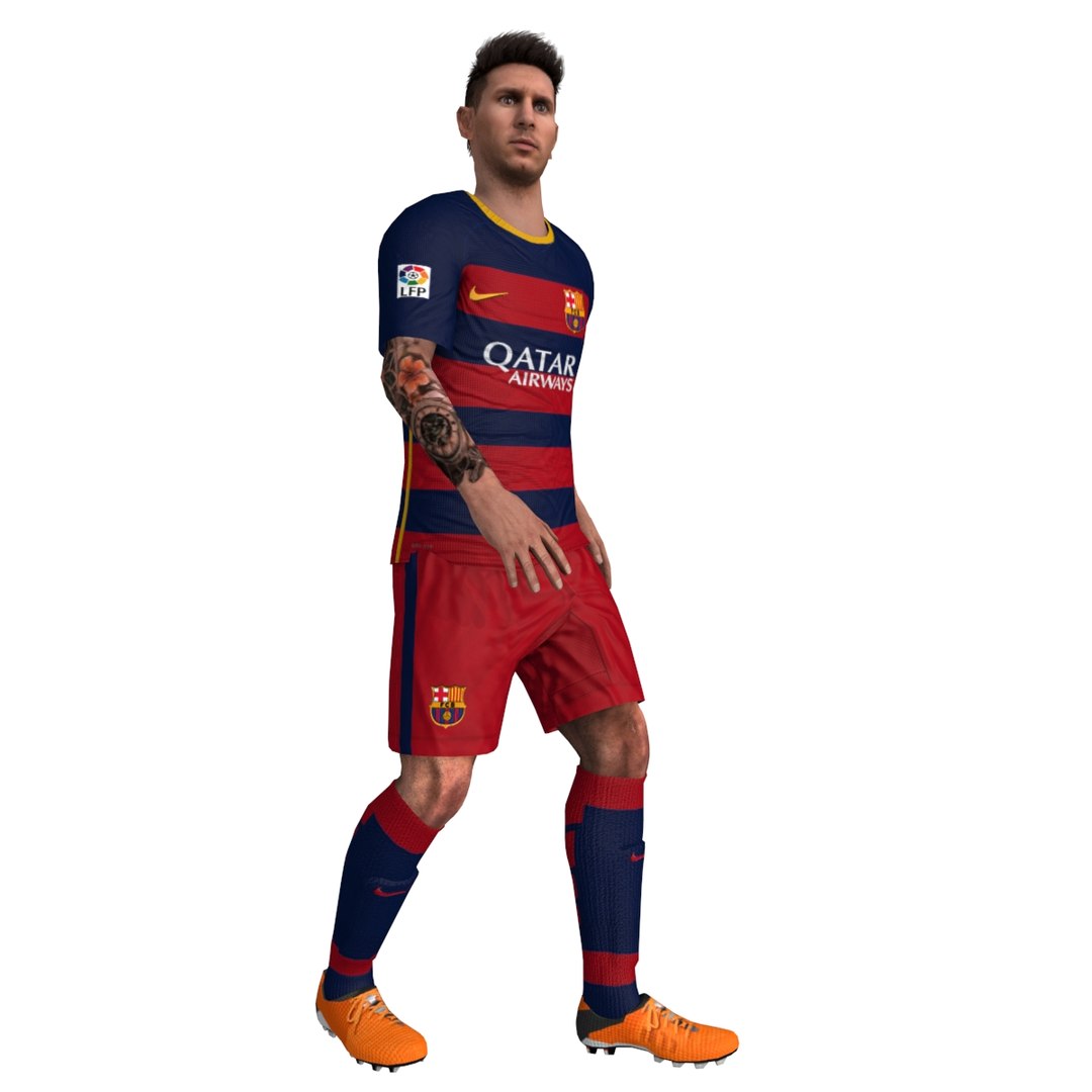 3d model lionel messi soccer animations