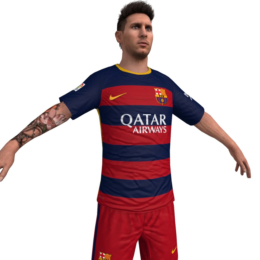 3d model lionel messi soccer animations