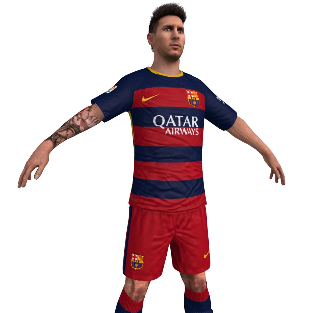 3d model lionel messi soccer animations