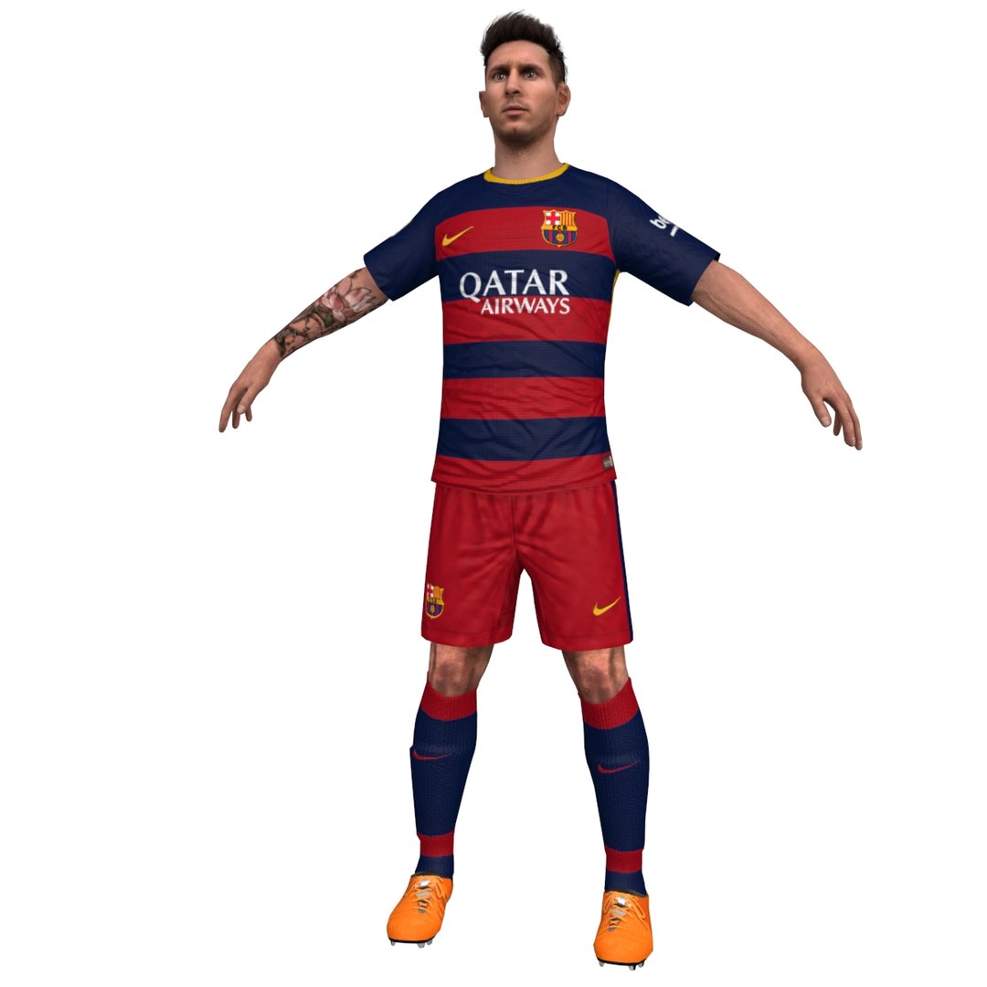 3d model lionel messi soccer animations