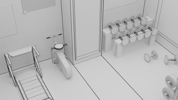 3D Low-Poly Gym - Fitness Hall - TurboSquid 1717795