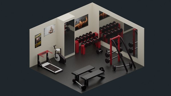 3D Low-Poly Gym - Fitness Hall - TurboSquid 1717795
