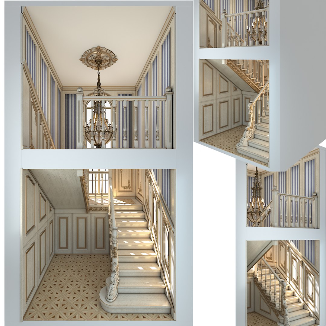 3D Stair Classic - TurboSquid 1468817