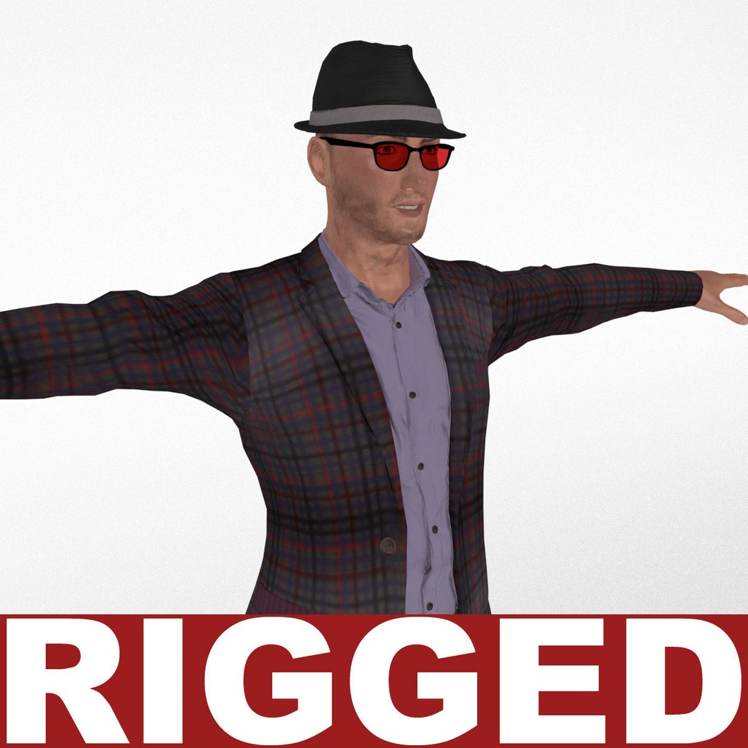 3d david male - rigged