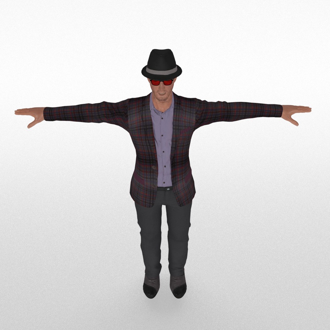 3d david male - rigged