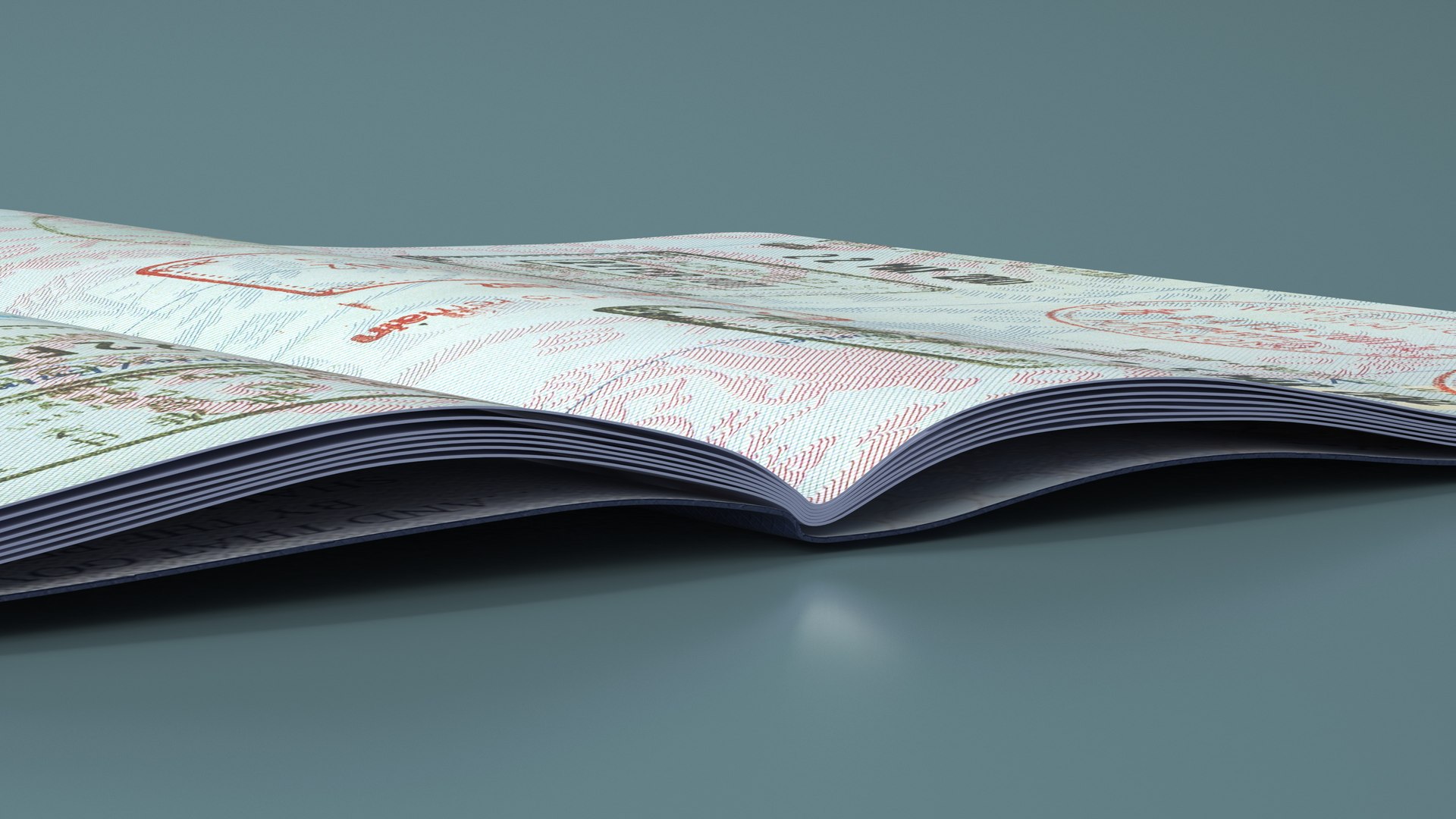 3D Model Passport Of US With Travel Stamps - TurboSquid 2219828