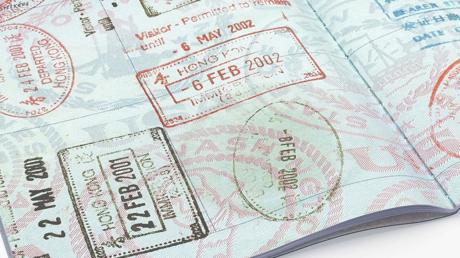 3D Model Passport Of US With Travel Stamps - TurboSquid 2219828