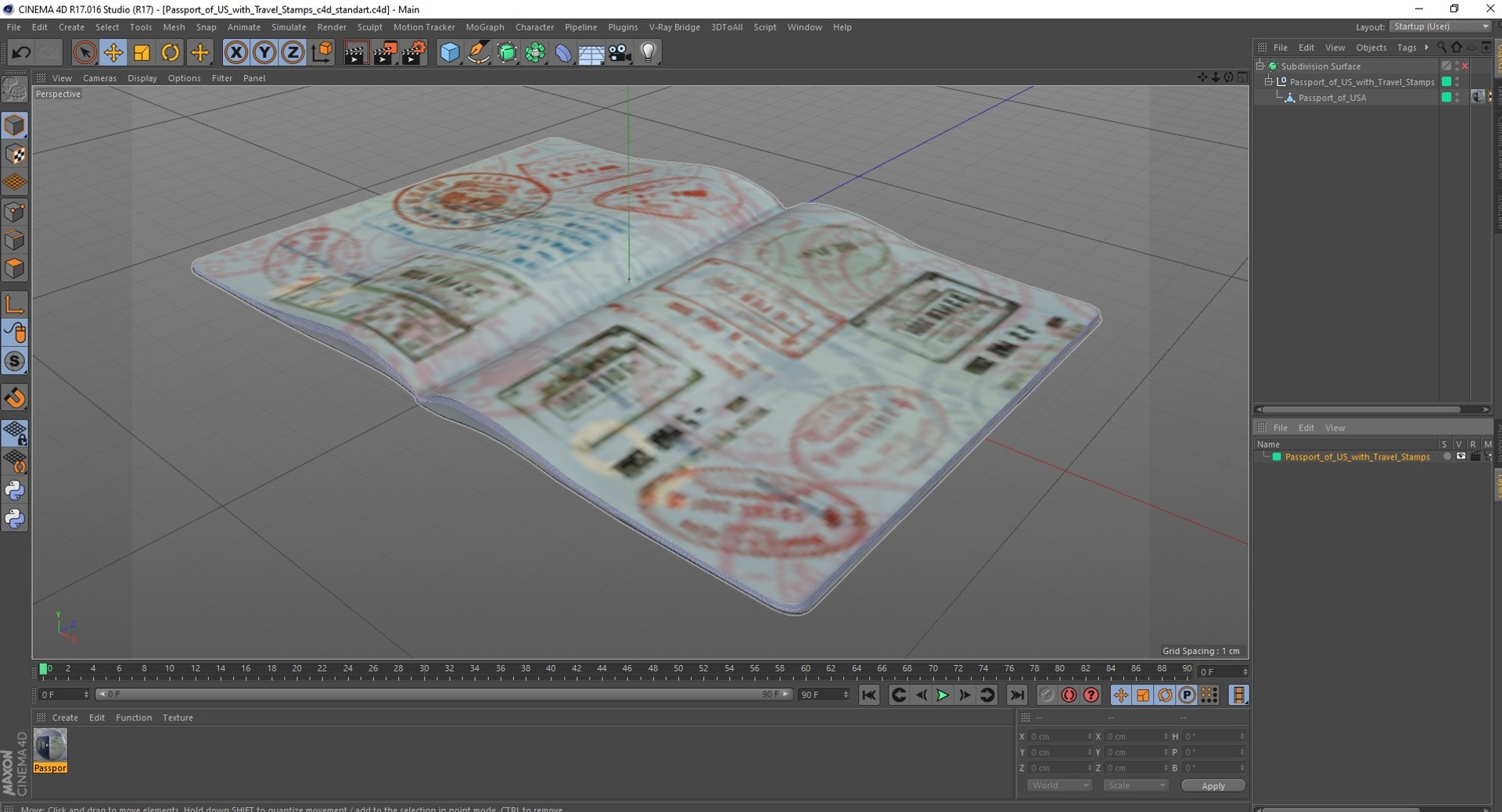 3D Model Passport Of US With Travel Stamps - TurboSquid 2219828