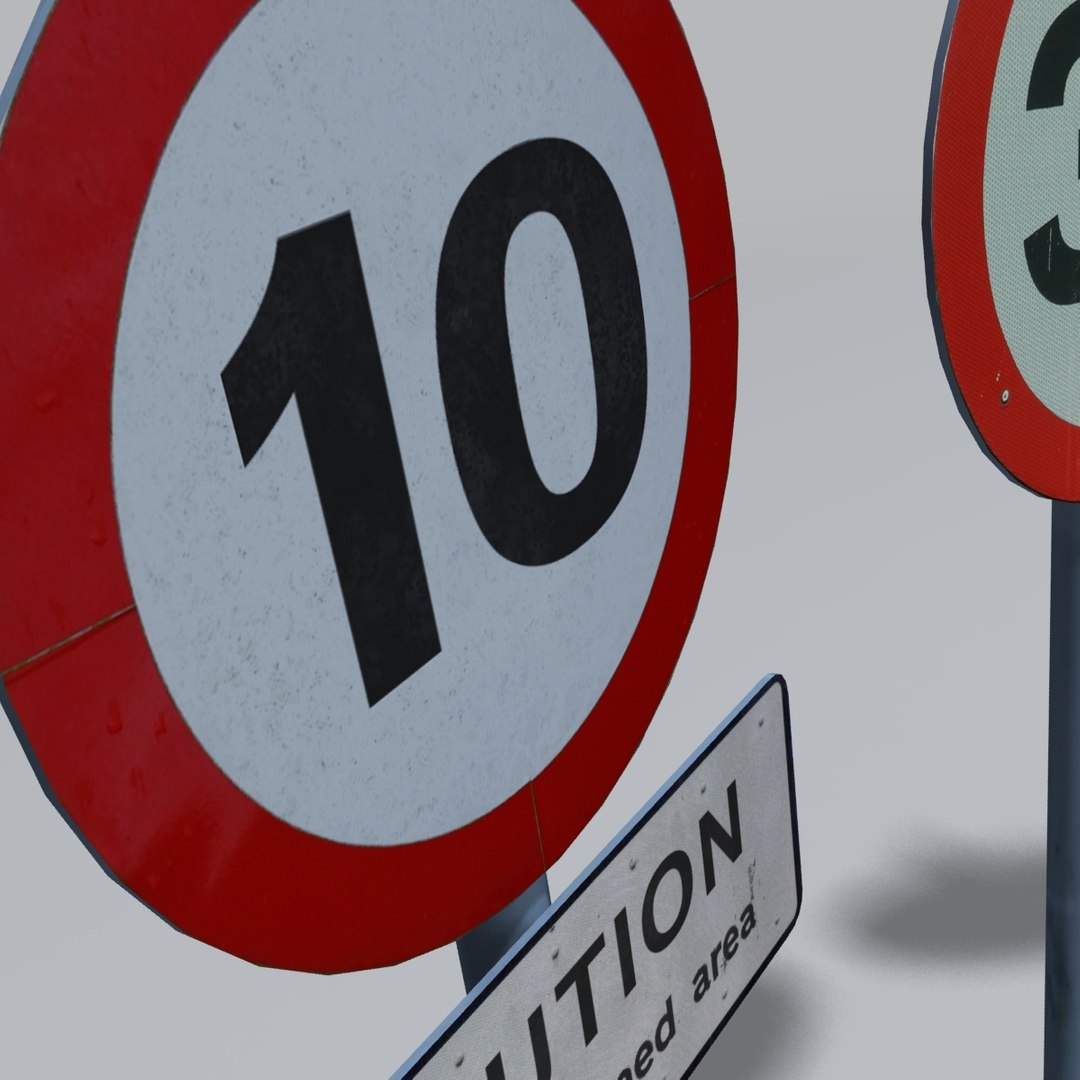 3d speed signs model